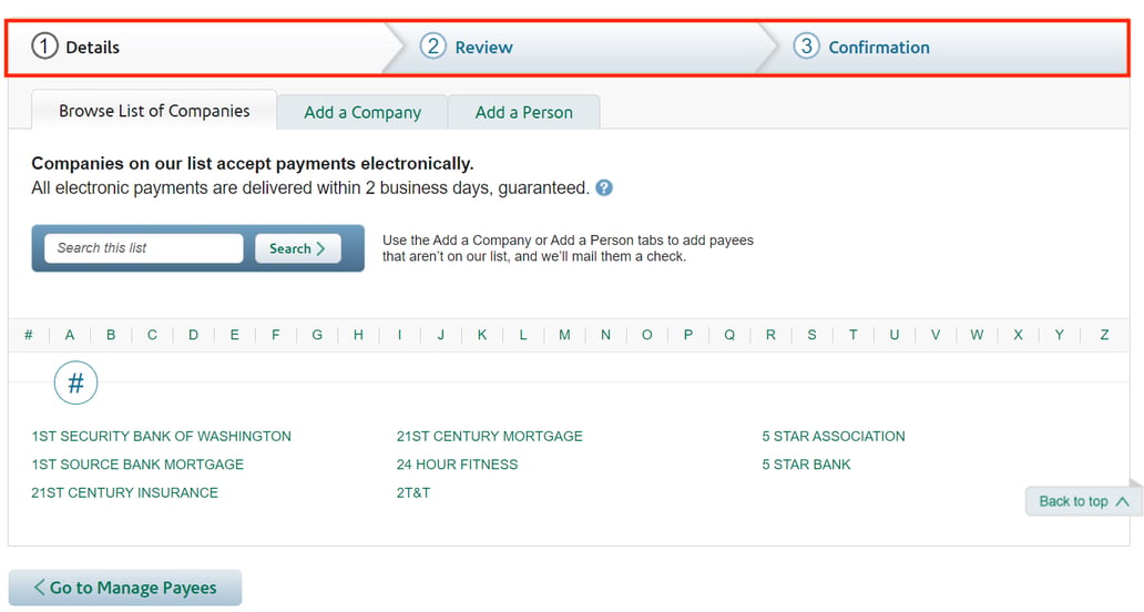 How do I set up web bill pay?