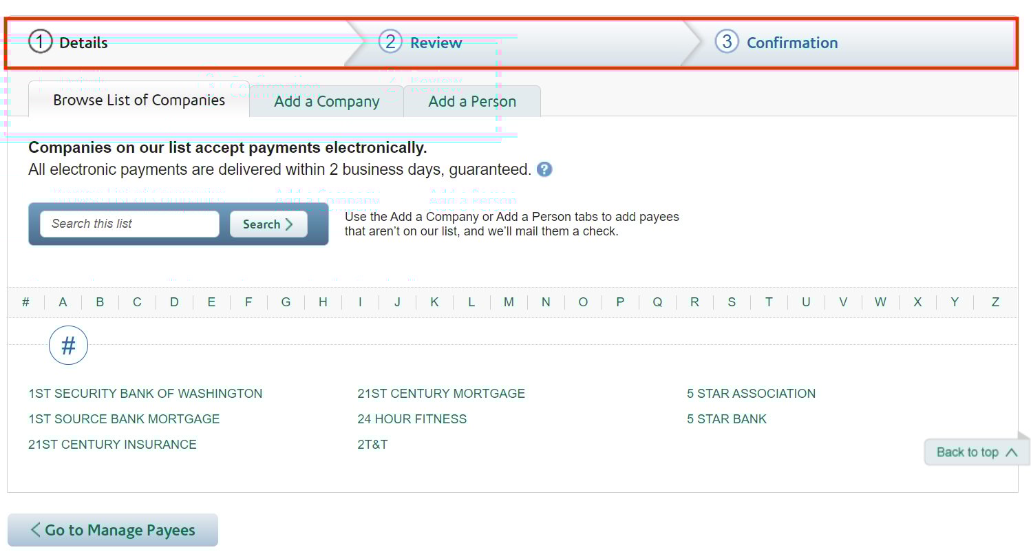 How do I set up web bill pay?