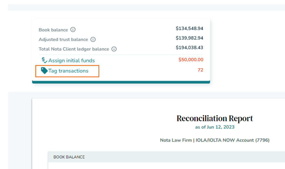 How do I generate a Reconciliation Report?