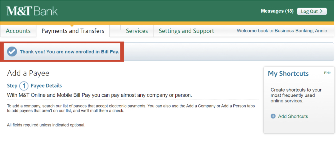 How do I set up web bill pay?